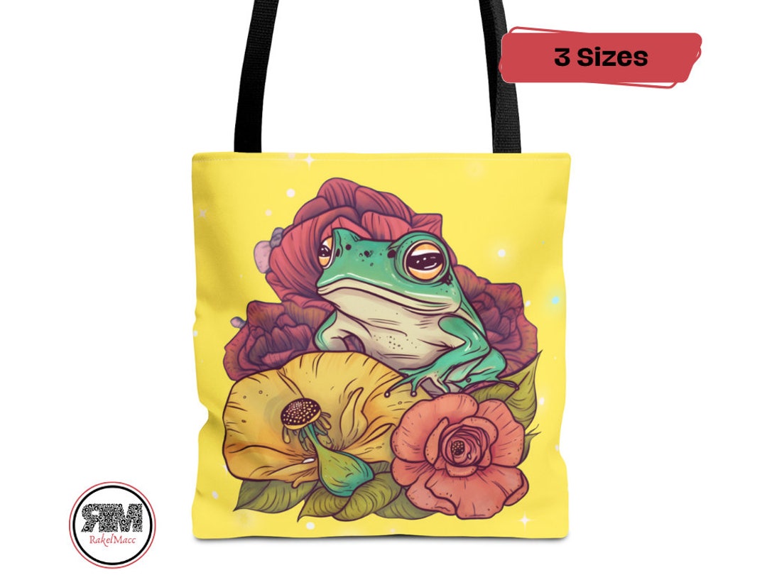 Frog and Toadstool Tote Bag Gift Idea for Frog Lover Bookworm Librarian Style 4 - Etsy