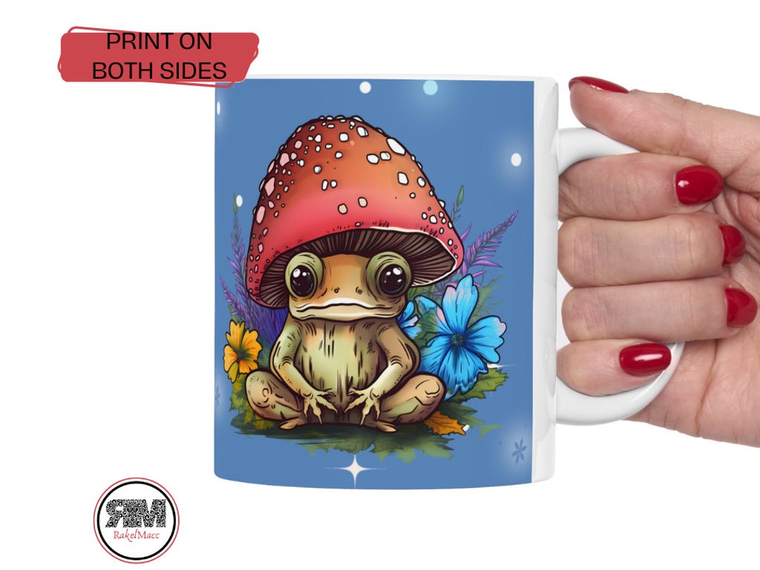 Frog and Toadstool Gift Idea for Frog Coffee or Tea Lover Ceramic Mug ...