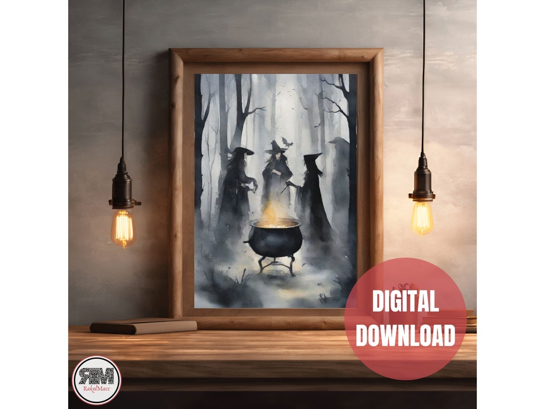 Three Witches Conjuring Together Printable Wall Art Digital Download - Etsy