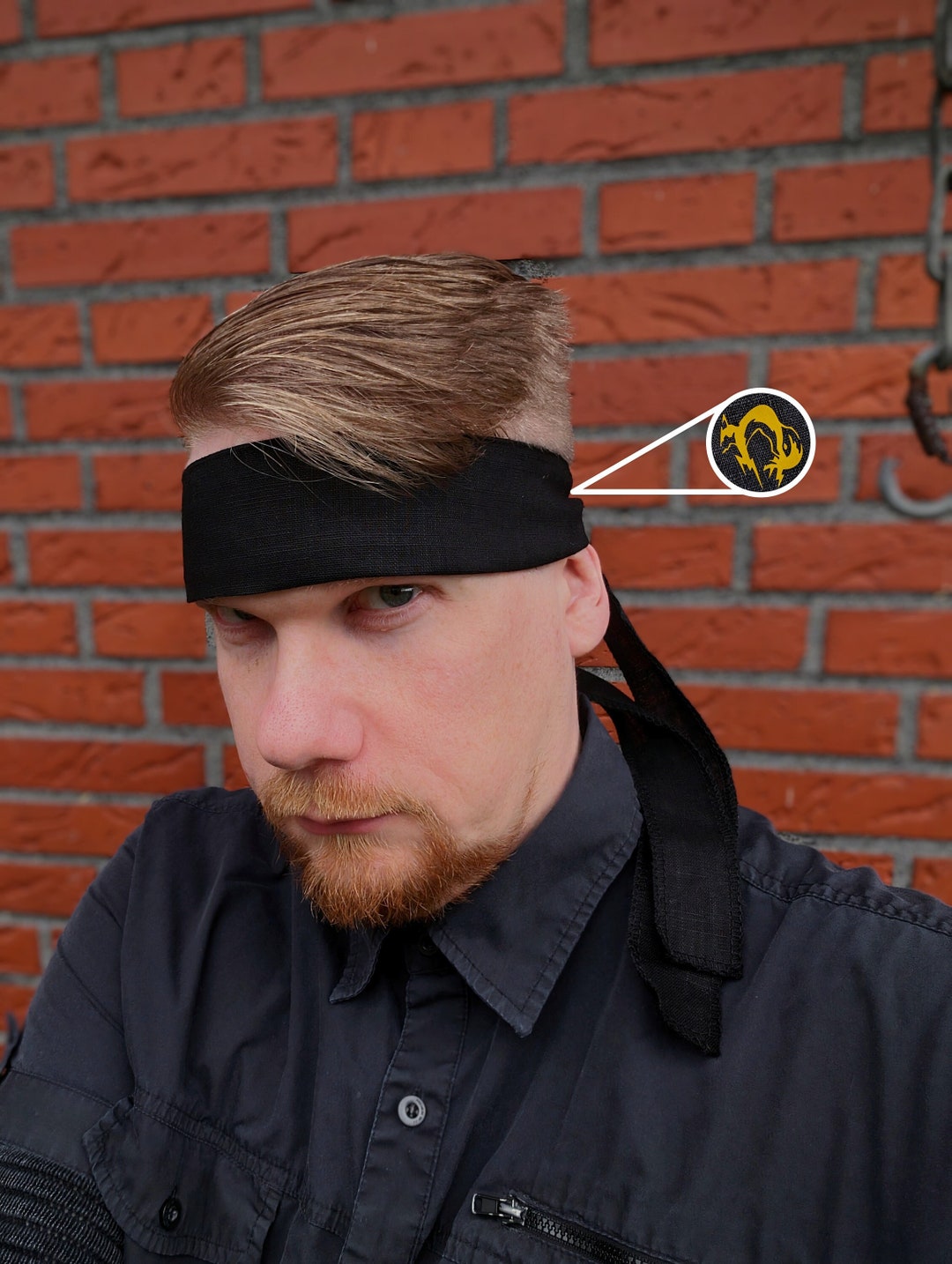 Snake / Big Boss Infinity Bandana - Black With FOX Logo Print - MGS ...