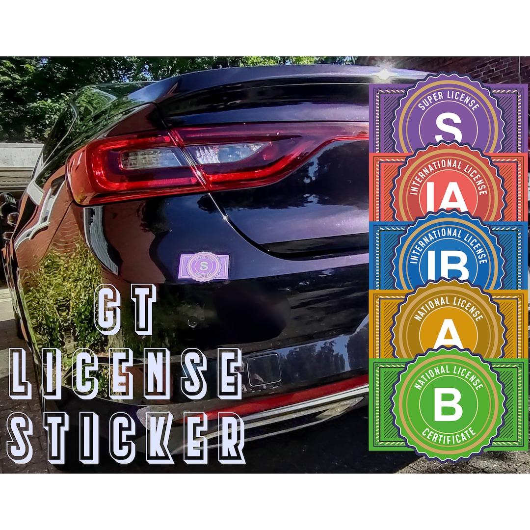 CLEARANCE SALE Gran Turismo License Vinyl Car Decal Uv-resistant ...