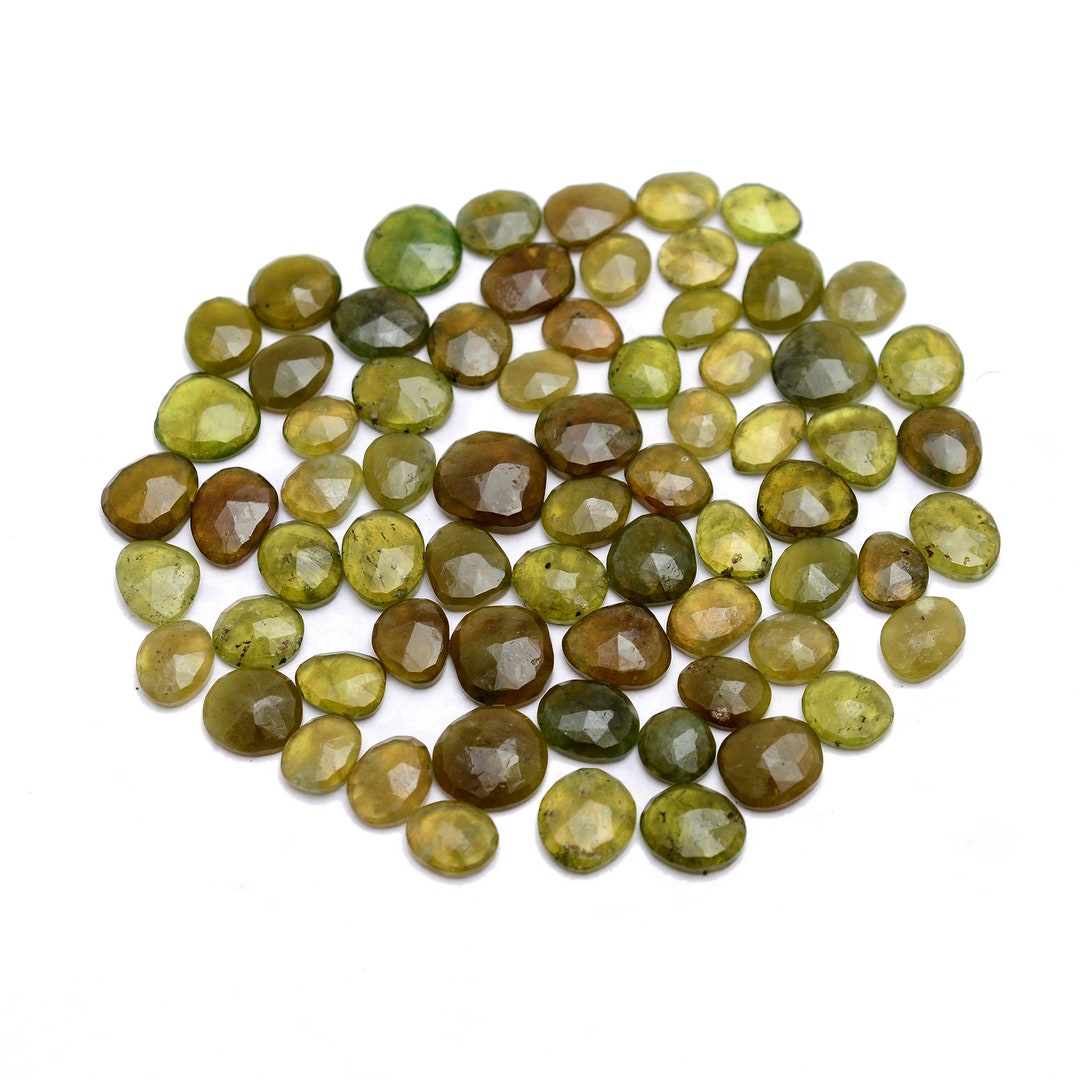 Vessonite Gemstone Rosecut Slices ~ Natural Vessonite Faceted Flat Back ...