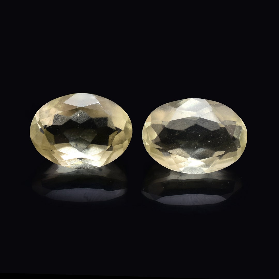 AA Libyan Desert Glass Oval Cut Stone Pair ~ Libyan Glass 11x15mm Loose ...