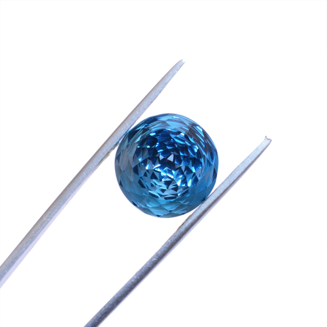 Beautiful London Topaz Concave Cut Stone ~ Topaz 13.70mm Faceted Loose ...