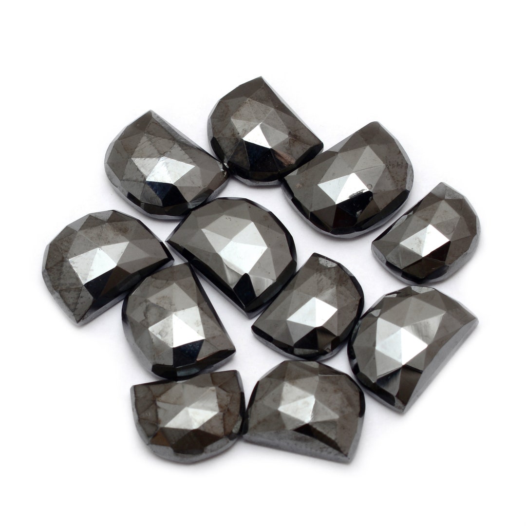 Hematite Half Moon Faceted Rosecuts ~ Natural Hematite Loose 12mm-14mm ...