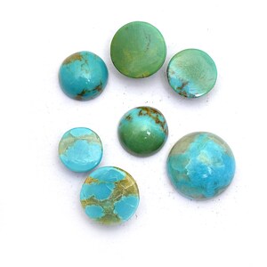 Natural Turquoise Cabochons, Arizona Turquoise 7mm ~ 11mm Smooth Round ...