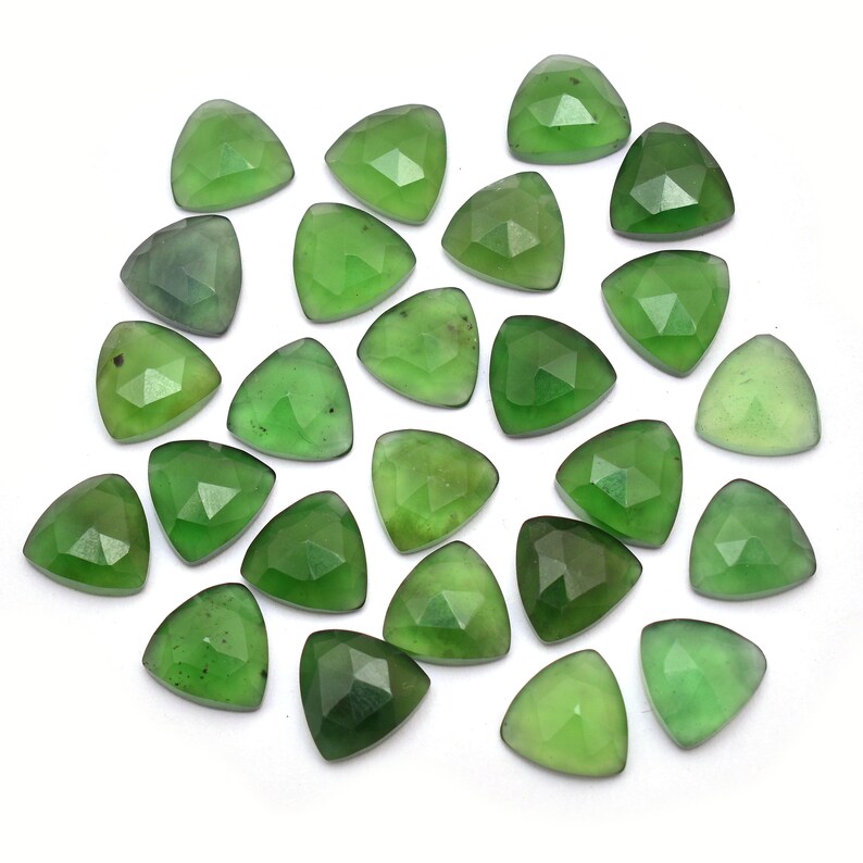 Serpentine Faceted Trillion Rose Cuts ~ Green Serpentine Loose 10mm ...