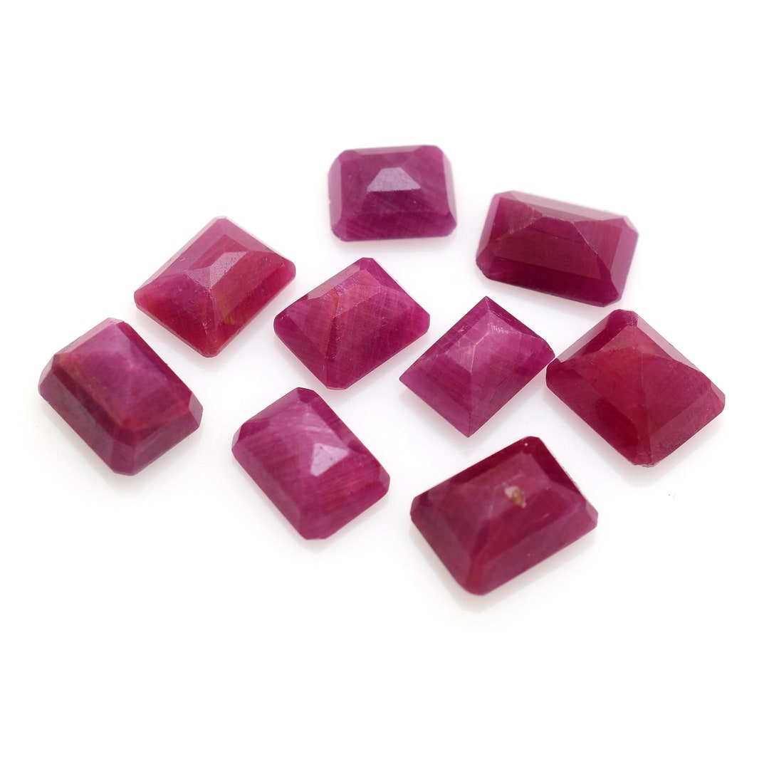 Red Ruby 8.5mm-10.5mm Octagon Cut Stone Lot ~ AAA Natural Ruby Faceted ...