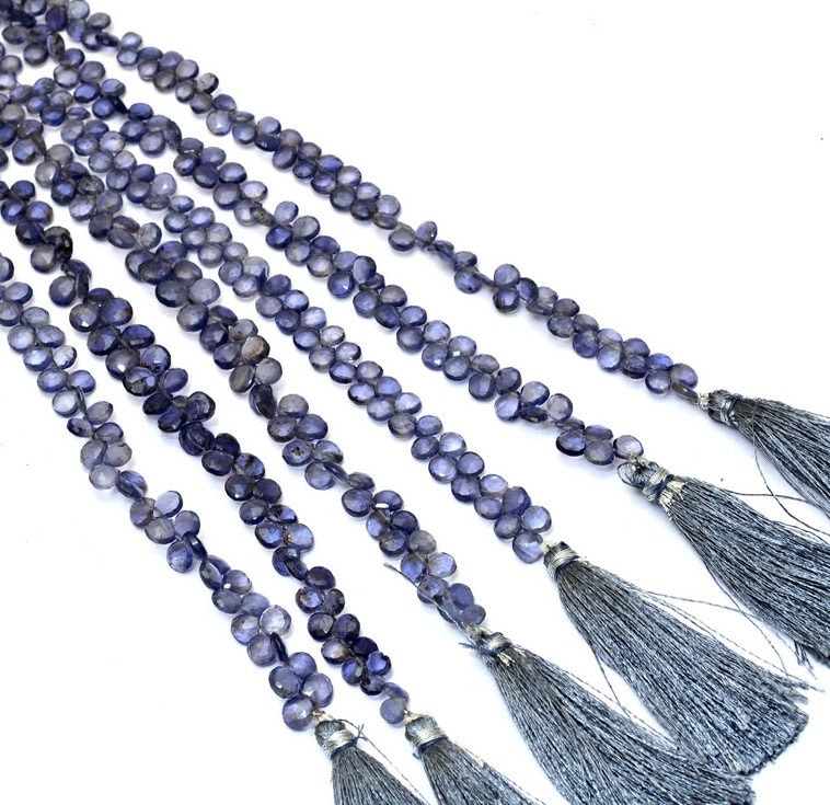 Jewelry & Beauty Natural Iolite Gemstone 6mm Faceted Heart Briolette ...