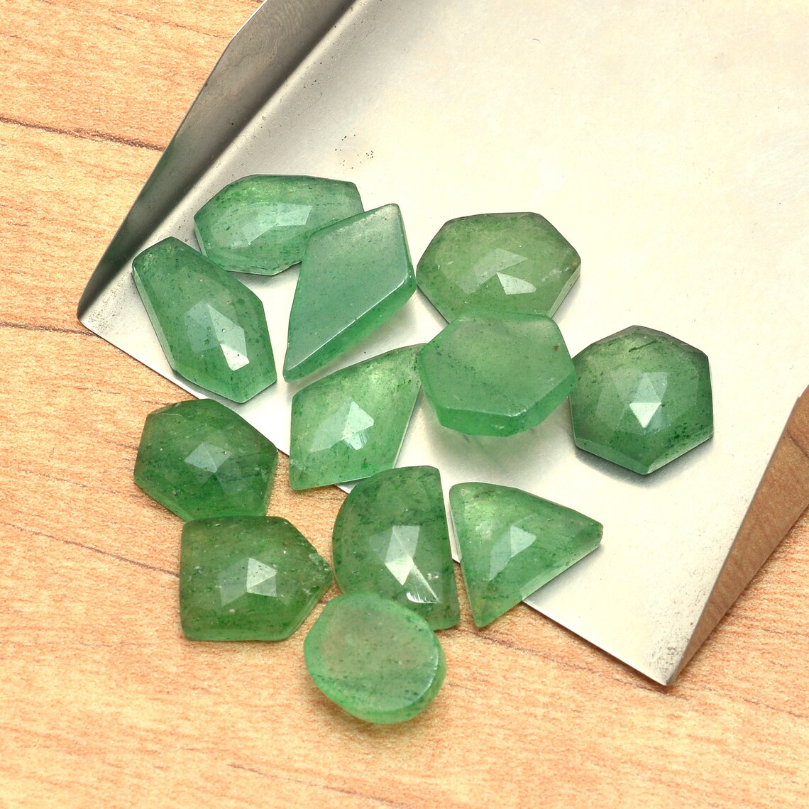 Green Strawberry Quartz Gemstone Loose Rosecut Set Natural | Etsy