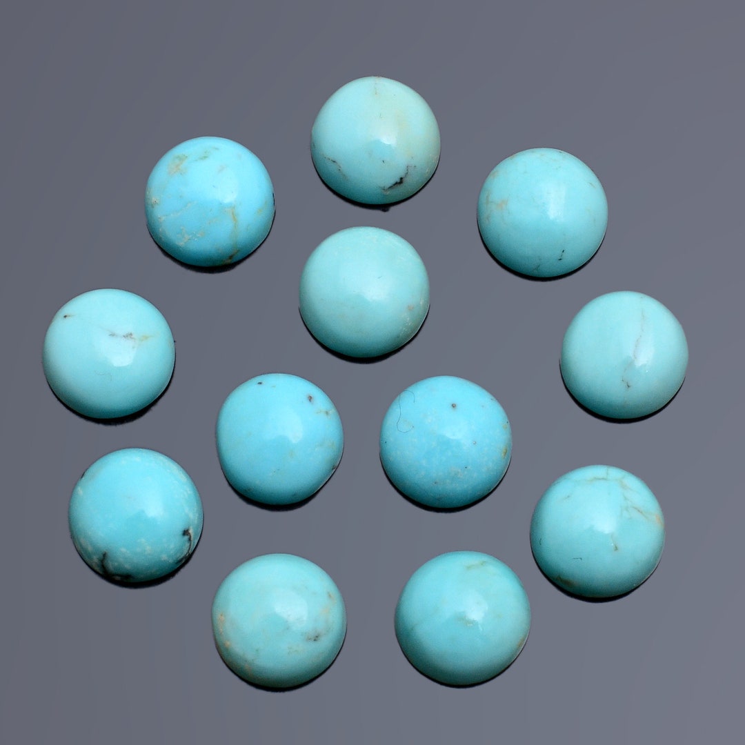 Natural Arizona Turquoise 7mm Loose Cabochons ~ Turquoise Smooth Round ...