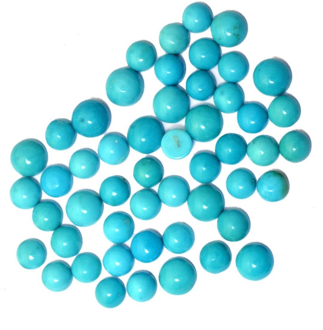 Natural Turquoise Round Cabochons ~ AAA+ Arizona Turquoise 6mm/7mm ...