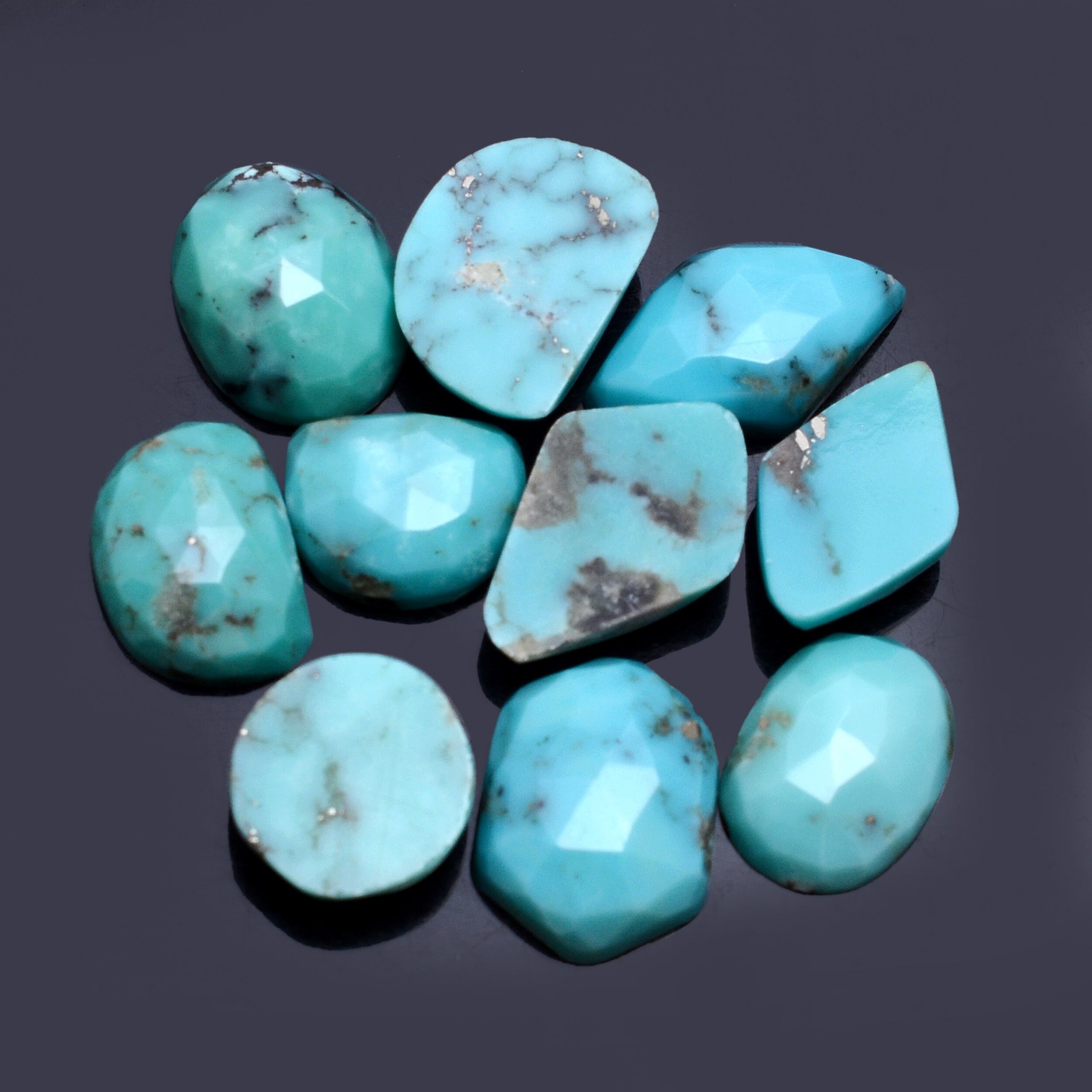Natural Arizona Turquoise Semi Precious Gemstone Loose Fancy 9x11mm ...
