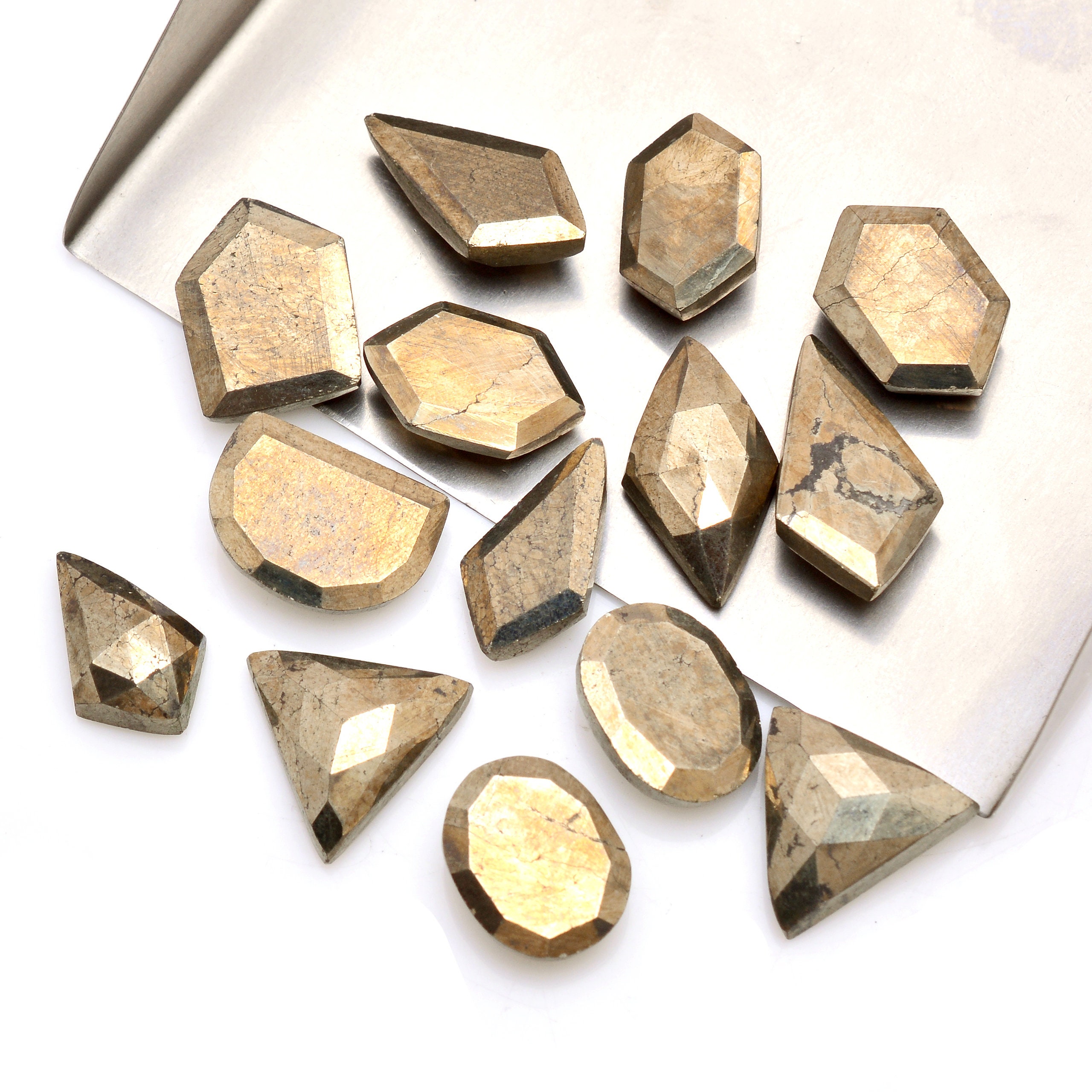 Natural Pyrite Gemstone Loose Free Form Cabs ~ Pyrite Gemstone Rose ...