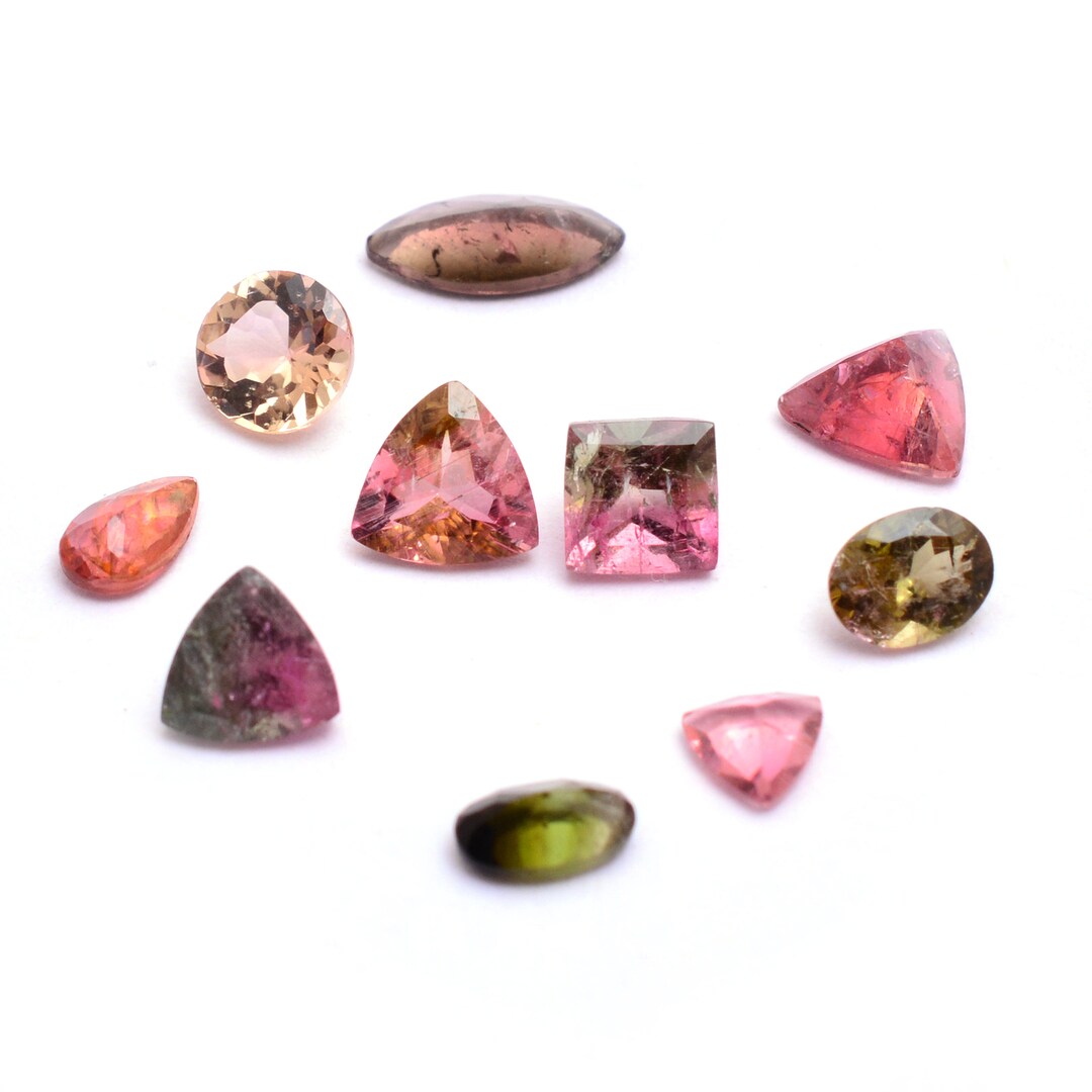 Natural Multi Tourmaline Mix Shape Cut Stones ~ Watermelon Tourmaline ...