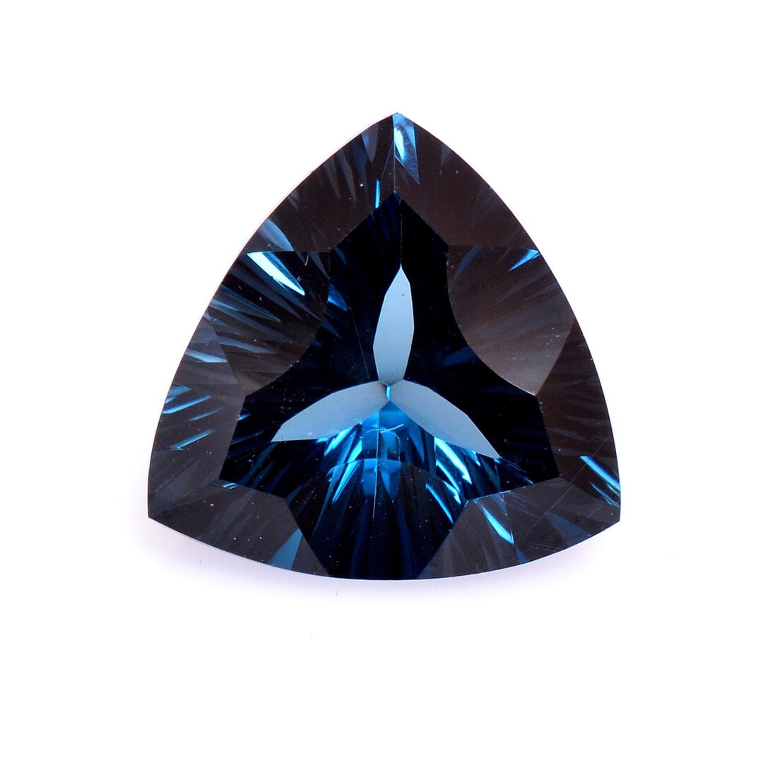 AAA+ Natural London Blue Topaz Faceted Trillion Cut ~ Dark Blue Topaz ...