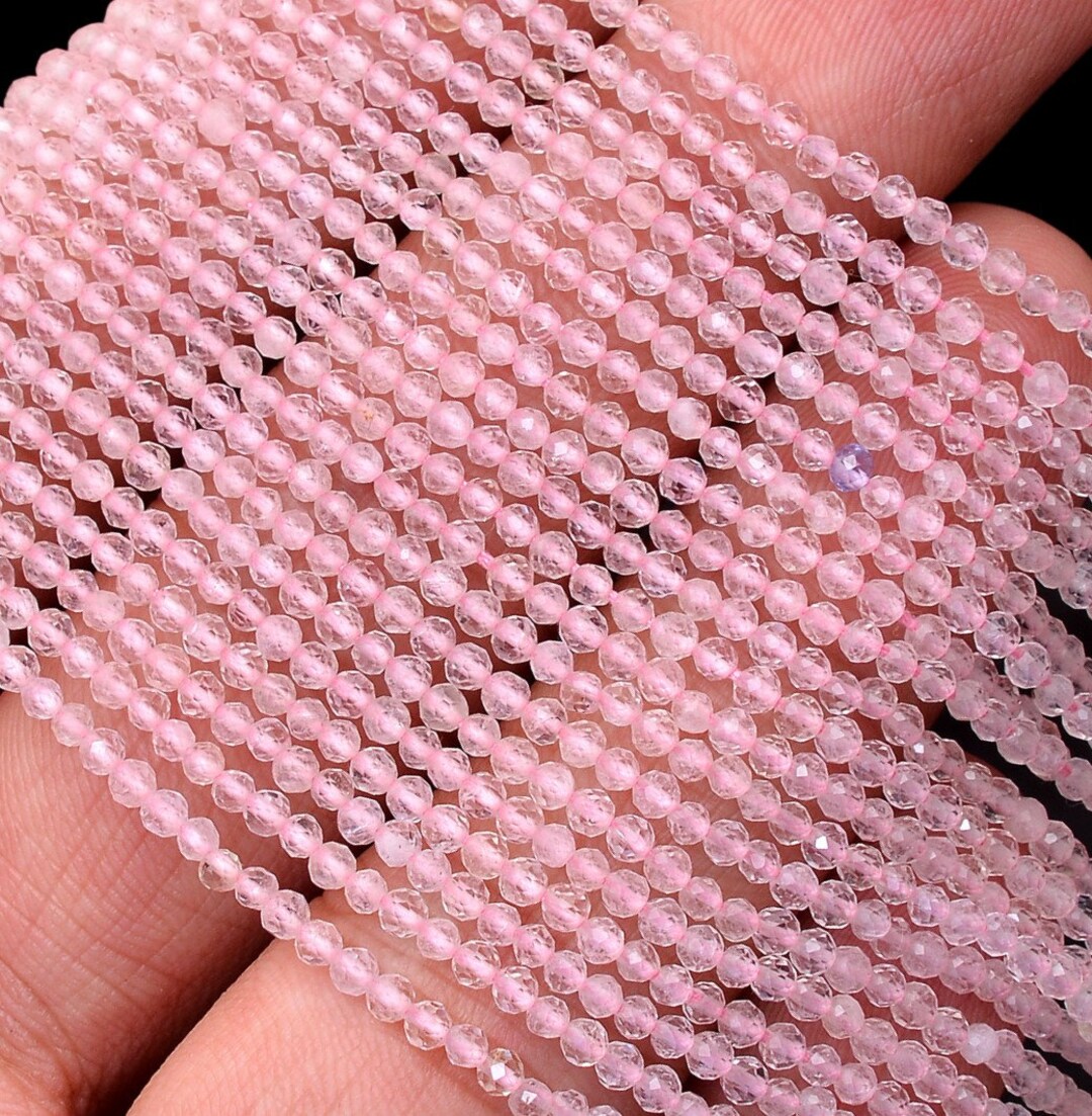 Pink Morganite Gemstone 2mm-3mm Micro Faceted Round Beads AAA Natural ...