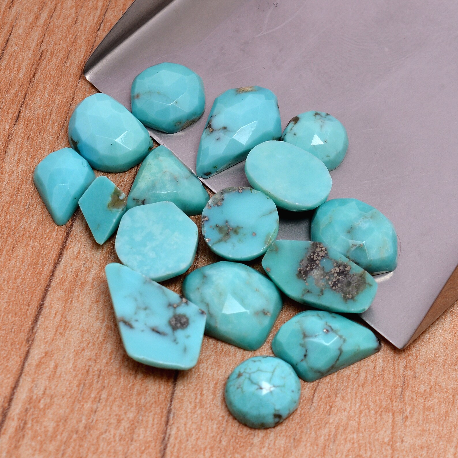 Natural Turquoise Semi Precious Gemstone 10mm-19mm Flat Back | Etsy