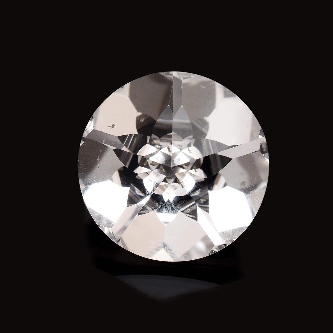 AAA+ Crystal Quartz Concave Cut Stone ~ Crystal 12mm Faceted Loose ...