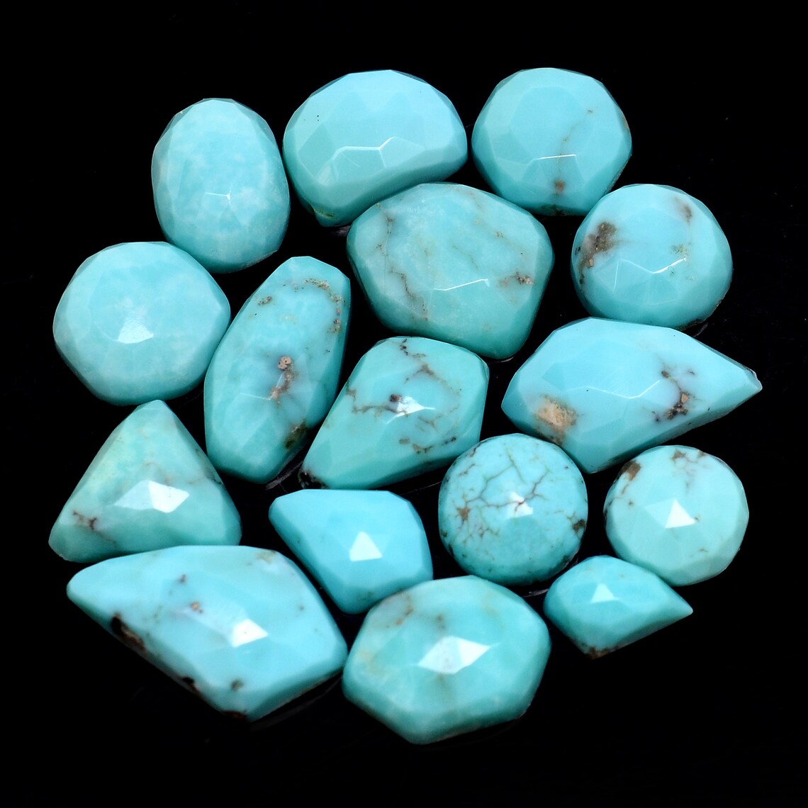 Natural Turquoise Semi Precious Gemstone 10mm-19mm Flat Back | Etsy
