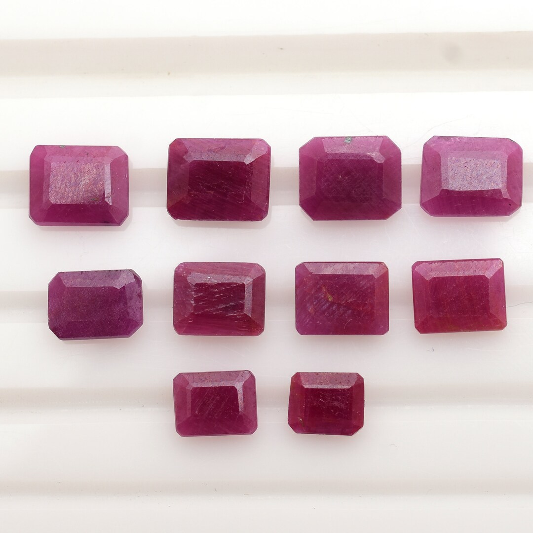 Ruby Precious Gemstone Loose Cut Stone Lot ~ Natural Ruby Faceted ...