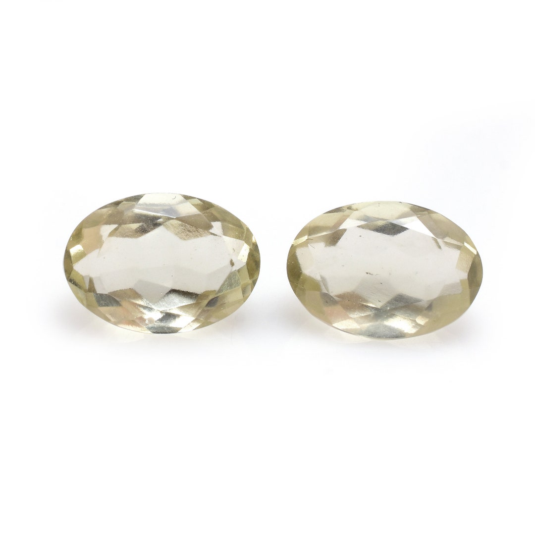 Natural Libyan Desert Glass Faceted 10x14mm Loose Oval Cut Stone Pair ...