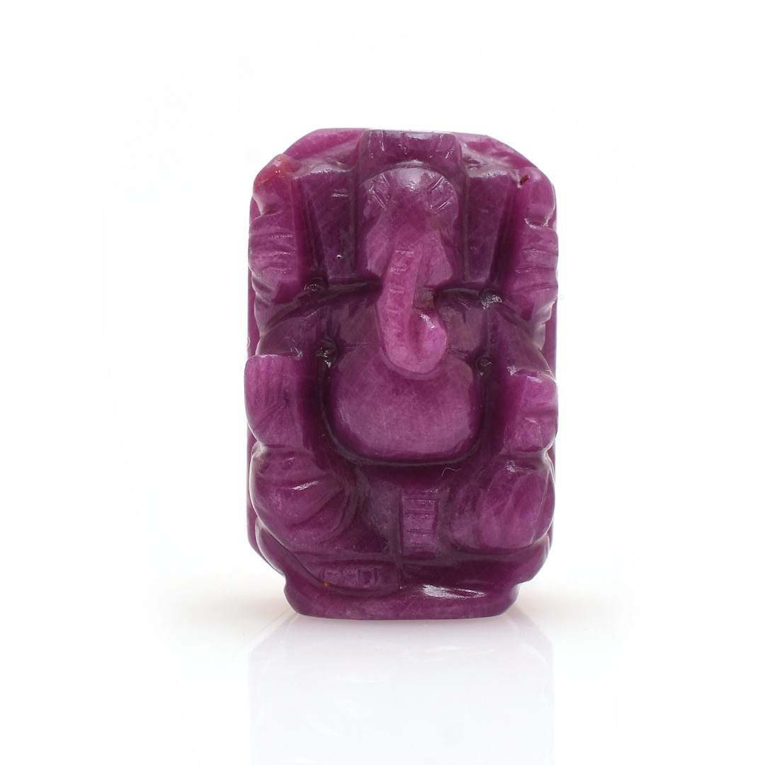 Natural Ruby Lord Ganesh Murti/statue ~ Gemstone Carving ~ Lord Ganesh ...