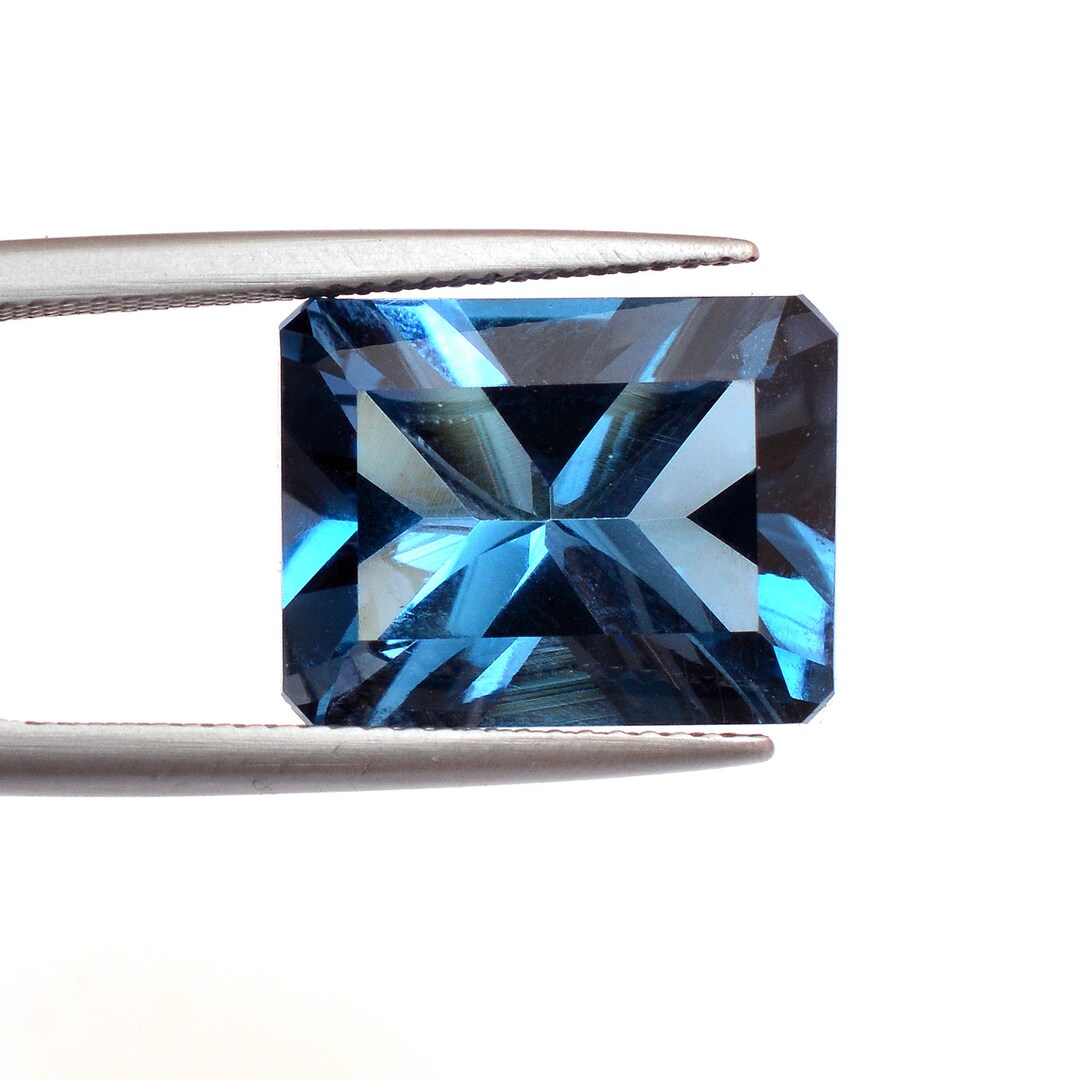 AAA London Blue Topaz Octagon Cut Stone ~ London Topaz Faceted Concave ...
