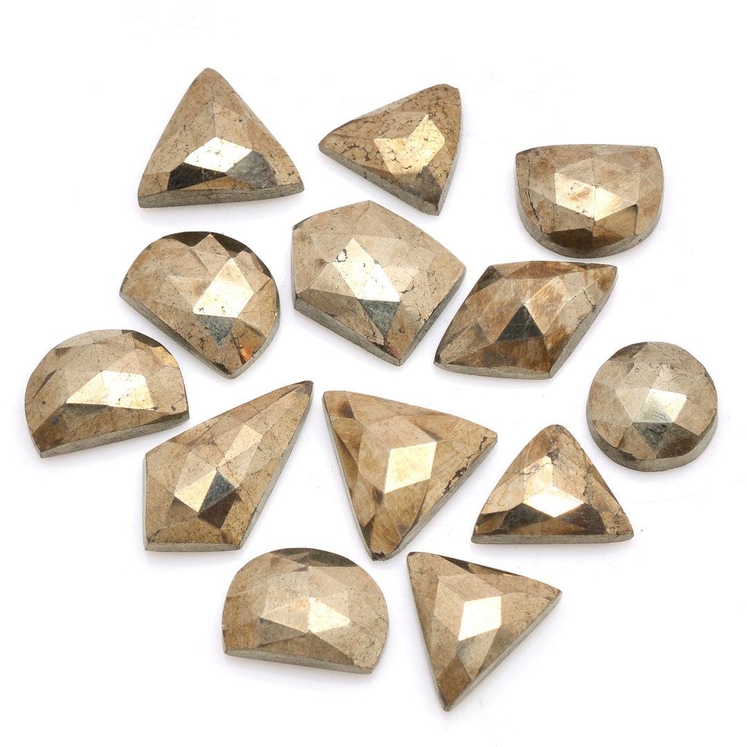 Natural Pyrite Uneven Shape Rose Cuts Pyrite Gemstone - Etsy