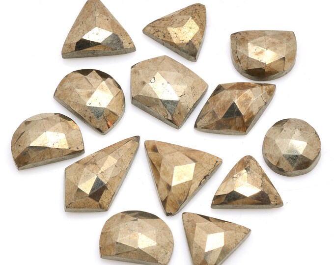 Natural Pyrite Uneven Shape Rose Cuts ~ Pyrite Gemstone 9mm-17mm Rose ...