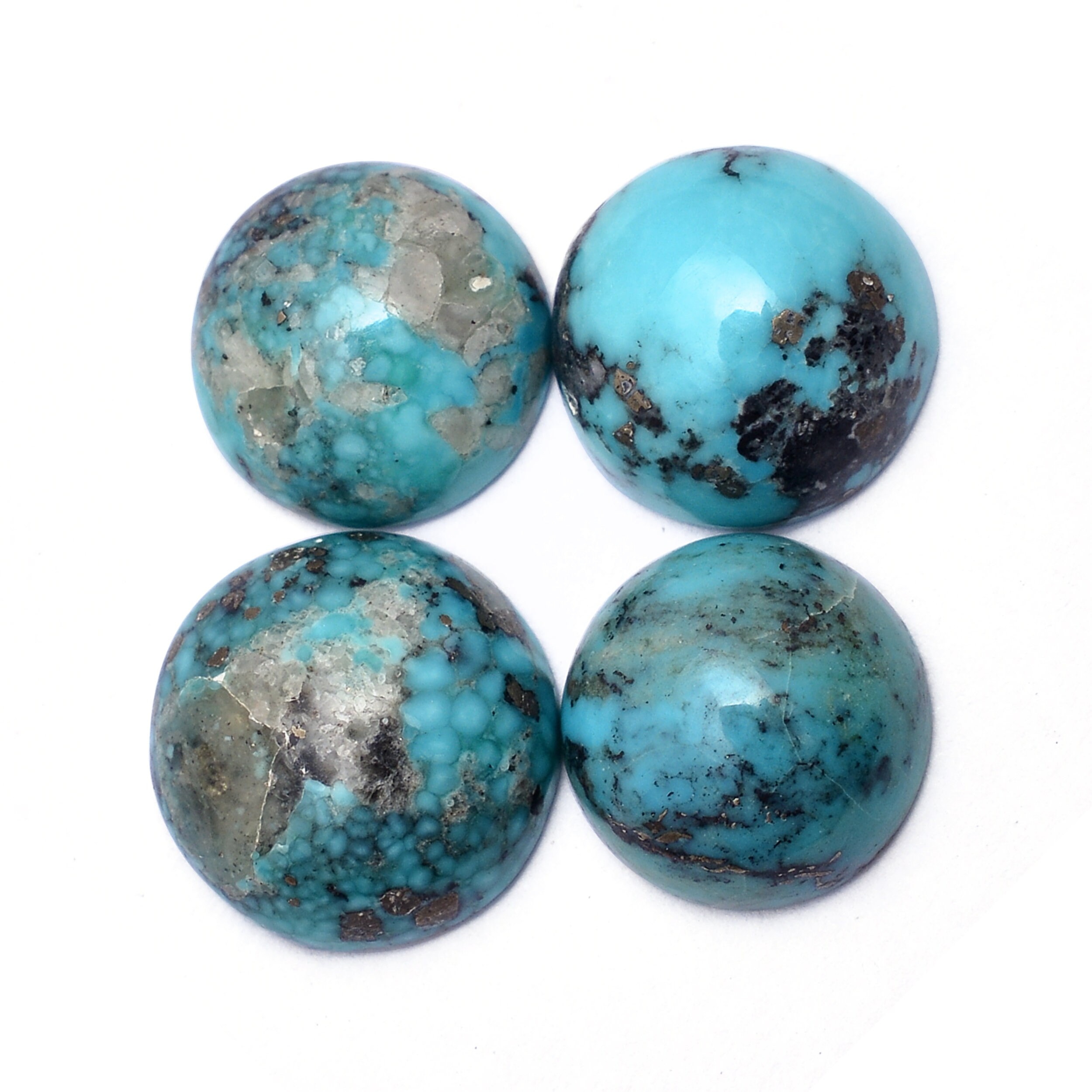 Arizona Turquoise Gemstone 13mm-14mm Smooth Round Cabochon Lot ...