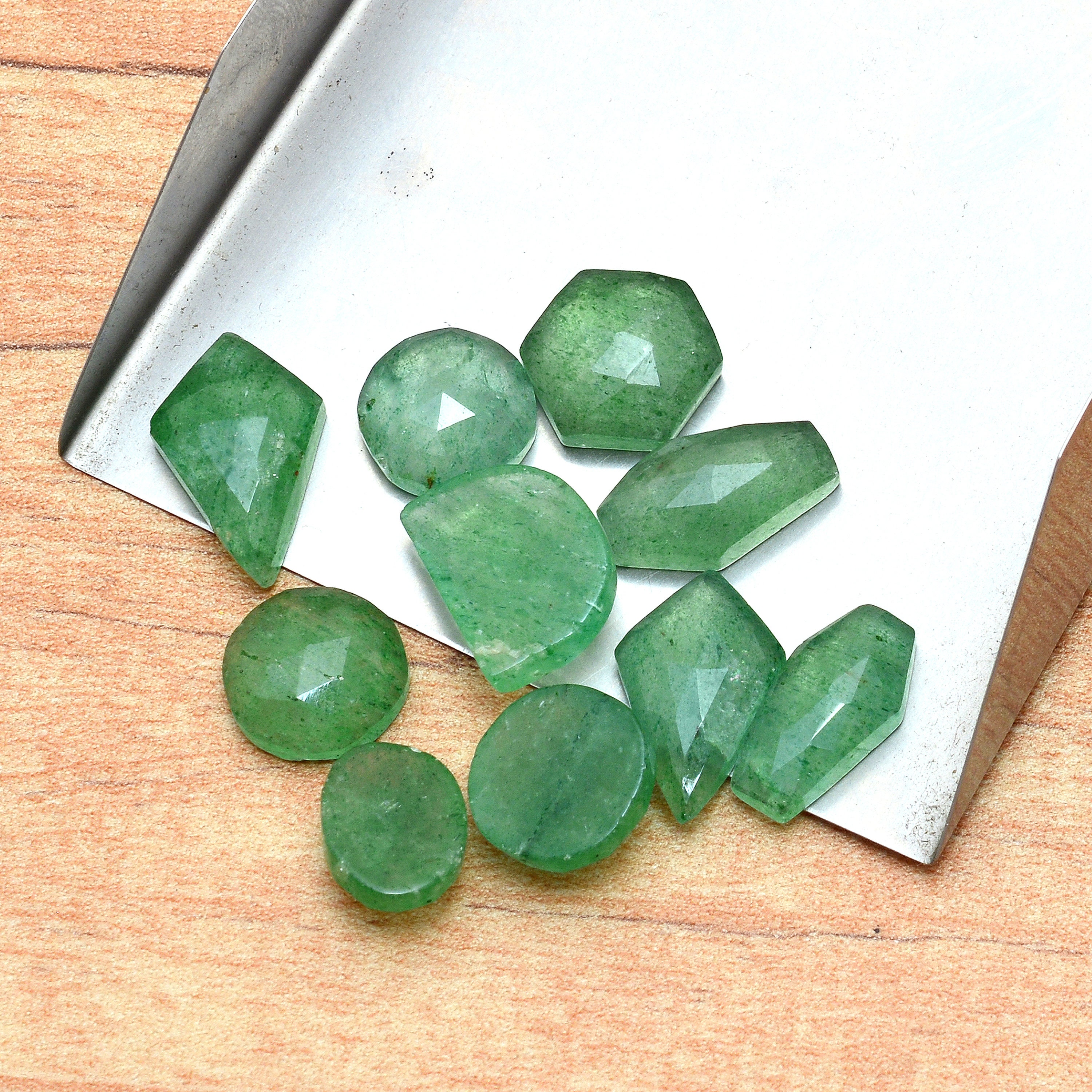 Green Strawberry Quartz Loose Uneven Rosecut Lot ~ Natural Strawberry ...