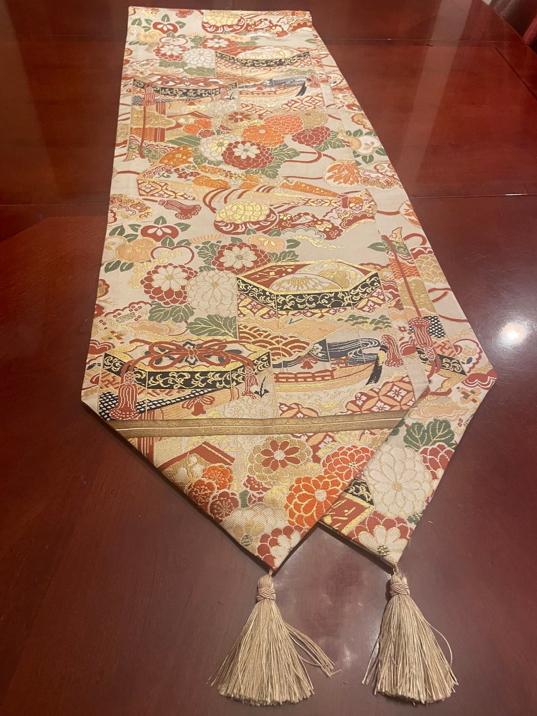 2443 Pure Silk Table Runner With Tassel Made From Luxuriously - Etsy