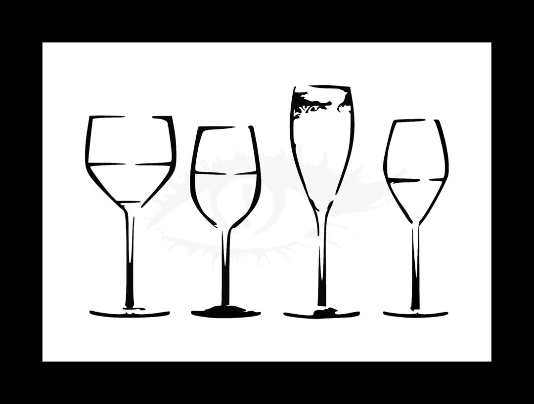 Wine Glasses Stencil Template Digital Download SVG & PNG Cut Files - Etsy