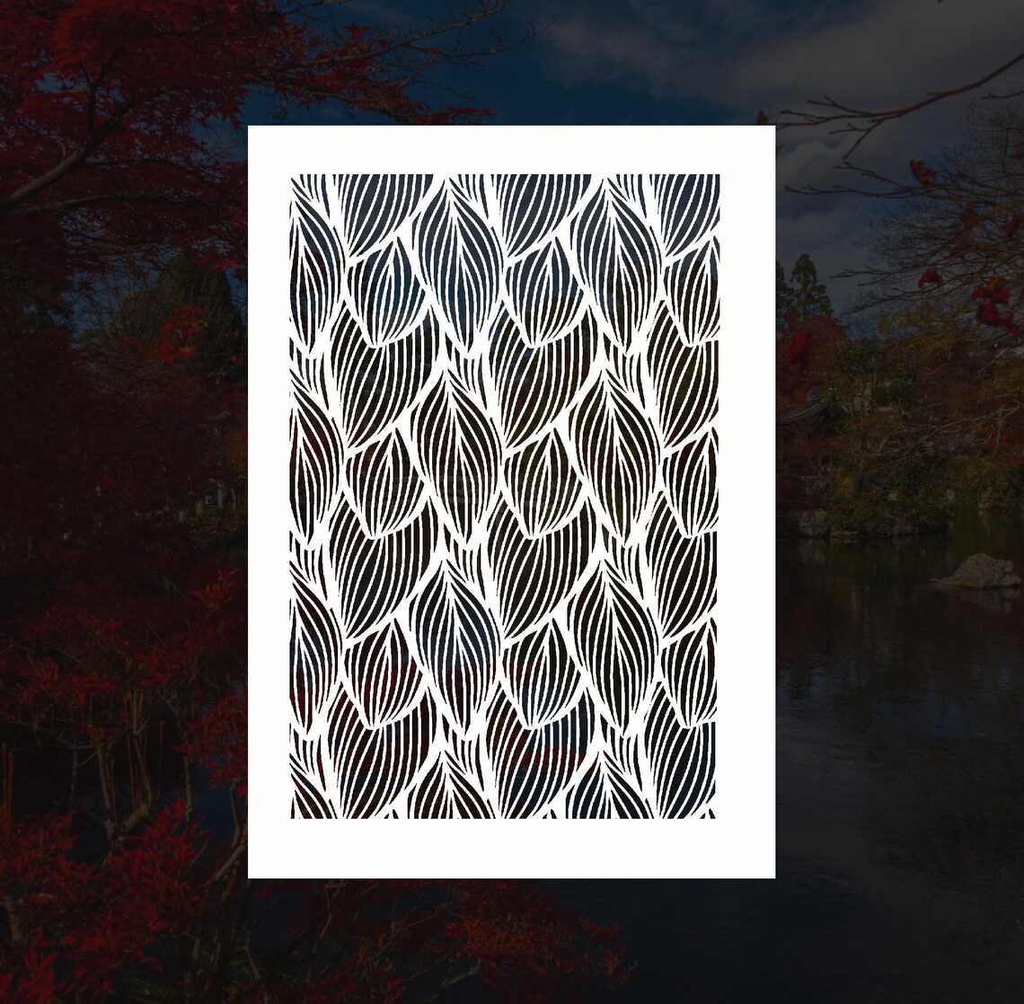 Hosta Leaves Pattern Stencil Template Digital Download SVG & PNG Cut ...