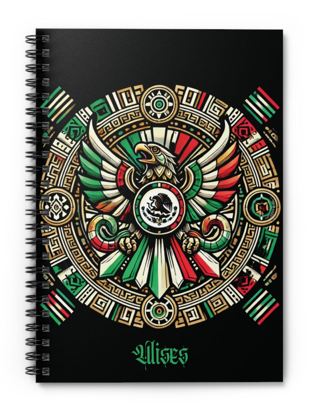 Custom Name Mexico Spiral Notebook, Personalized Mexican Journal, Lined ...