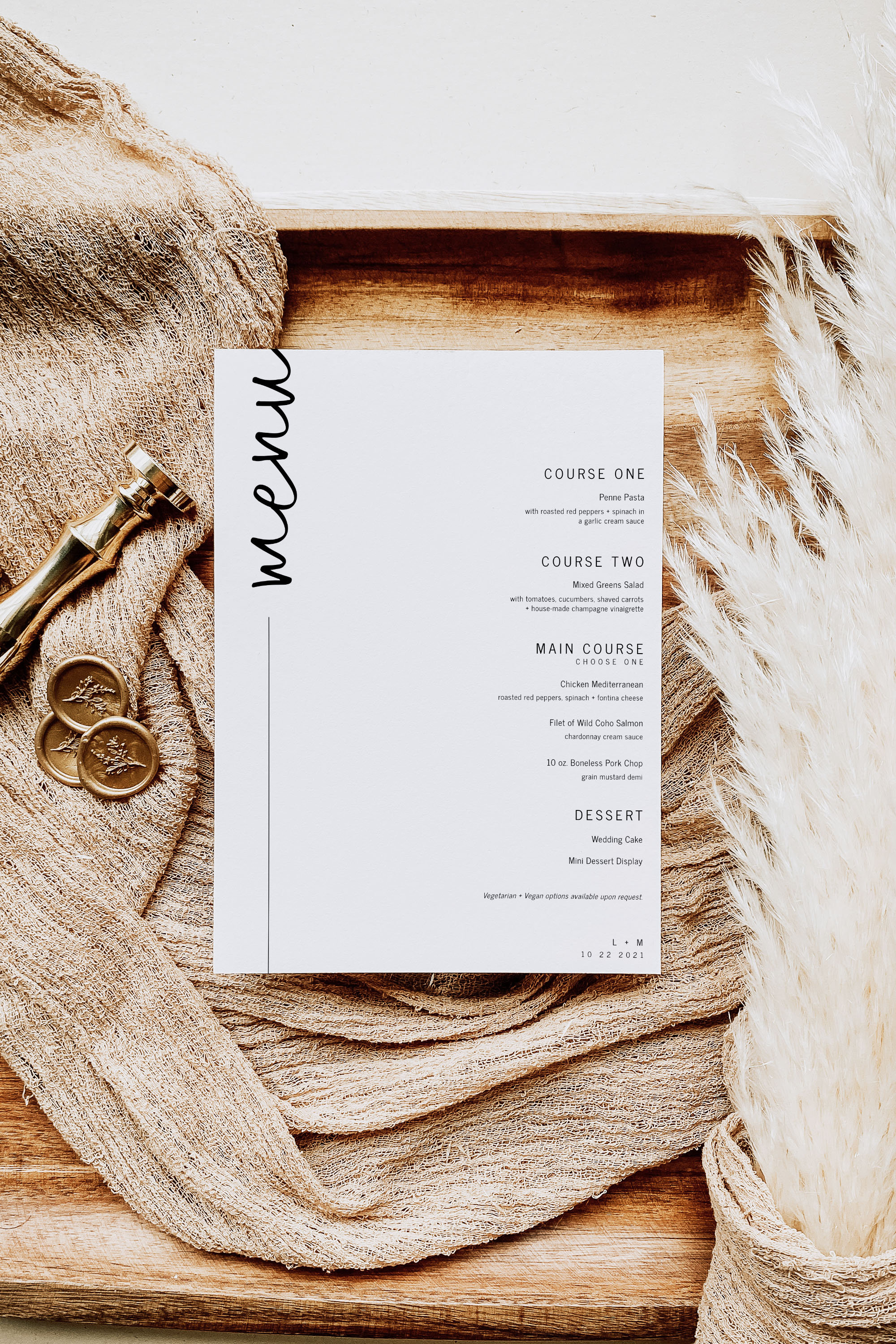 Minimal Menu Template Editable Dinner Menu Digital Download | Etsy