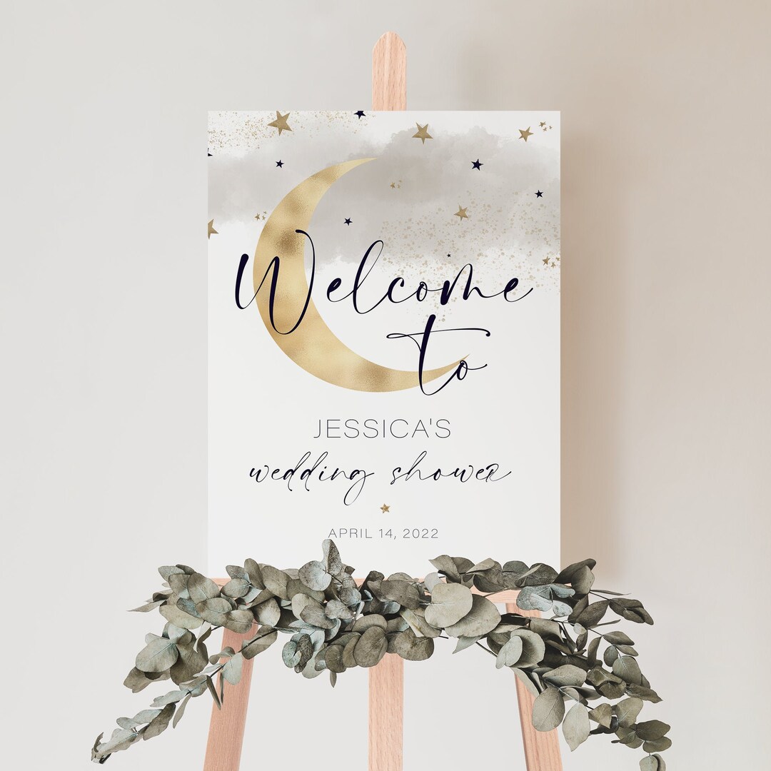 Welcome Sign Bridal Shower, Celestial Theme Wedding Shower, Baby Shower ...