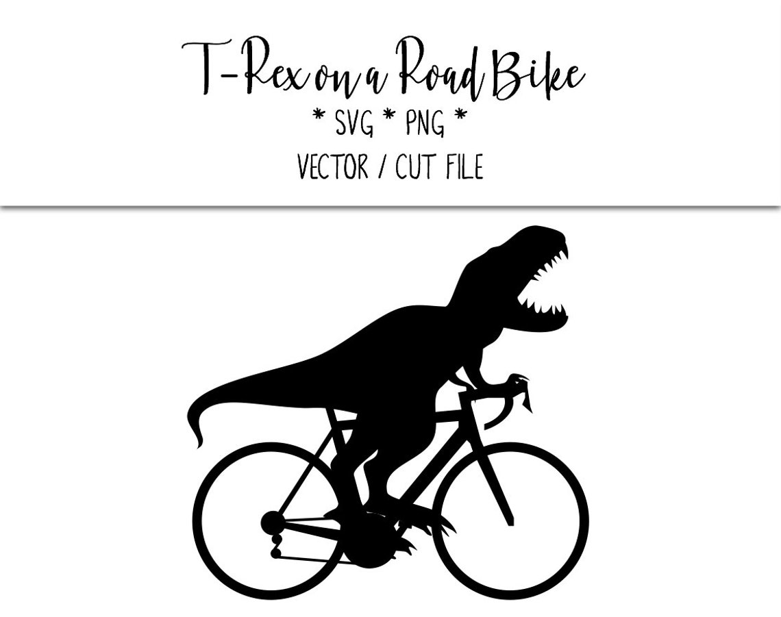 T-rex on a Bike SVG Vector Cut File and PNG Clipart - Commercial Use ...