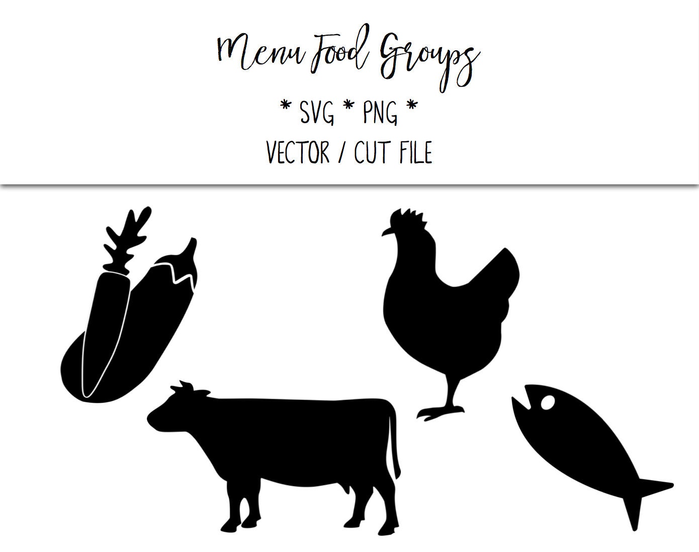 Menu Food Groups SVG Vector Cut File and PNG Clipart - Commercial Use ...