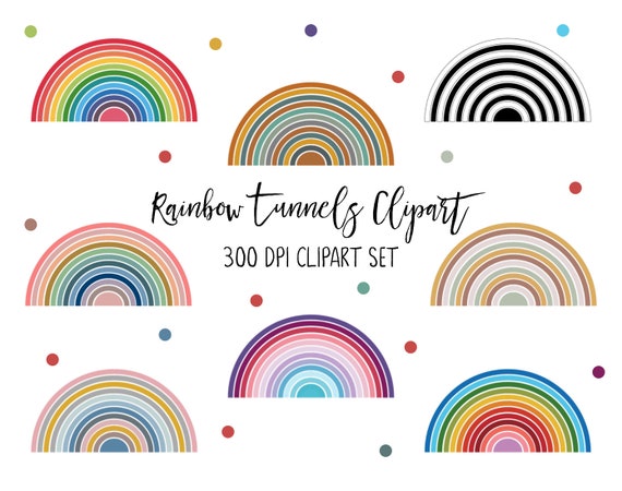 12 Arc Rainbow Clipart Set Commercial Use Allowed | Etsy