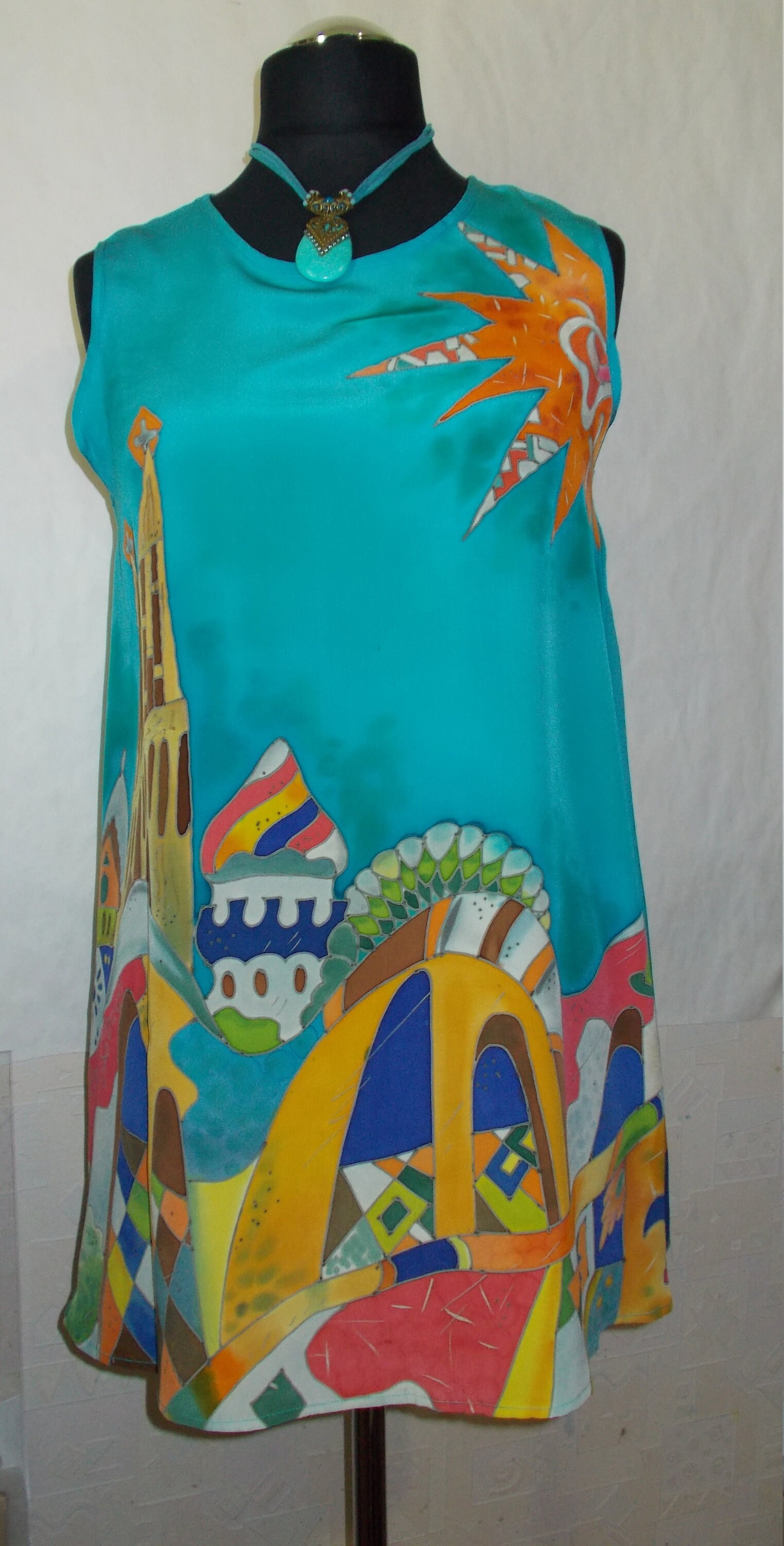 Silk Batik Sundress gaudis Mozaic Colourful Crepe - Etsy