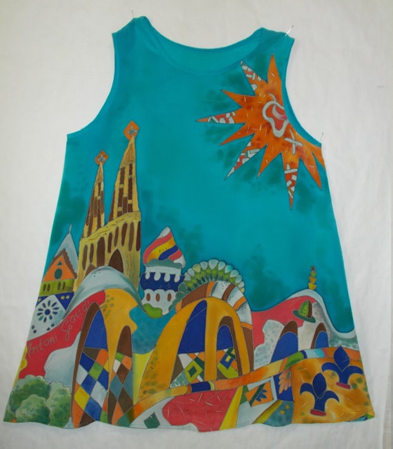 Silk Batik Sundress gaudis Mozaic Colourful Crepe - Etsy