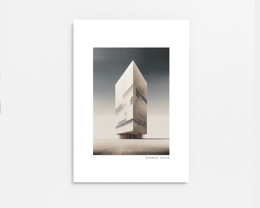 Minimalist High-rise Building Design Poster, Modern Architecture Art ...