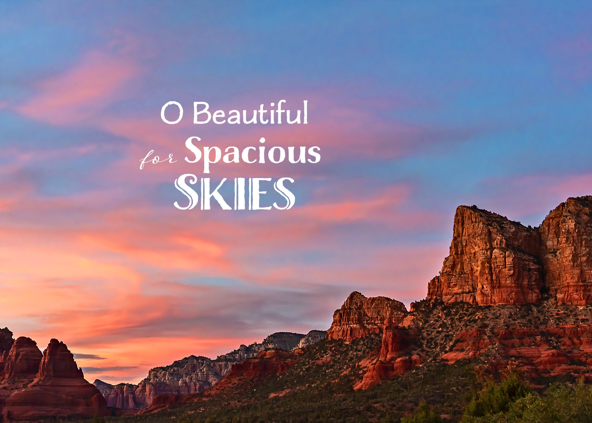 Quoteblock: o Beautiful for Spacious Skies Quote With Sunset Photo - Etsy