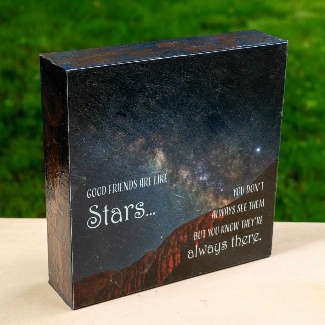 Starry Night Friendship Quote Art Panel – Cosmic Decor for Your Space ...