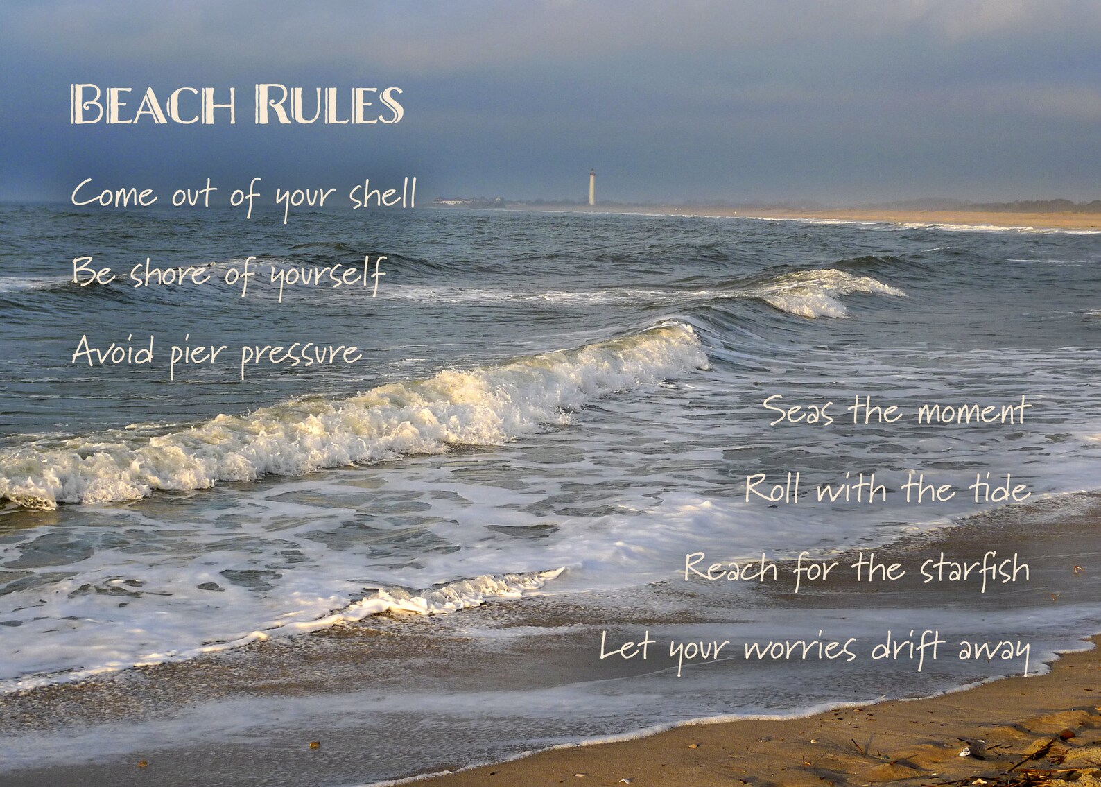 Quoteblock: Beach Rules With Beach Photo - Etsy