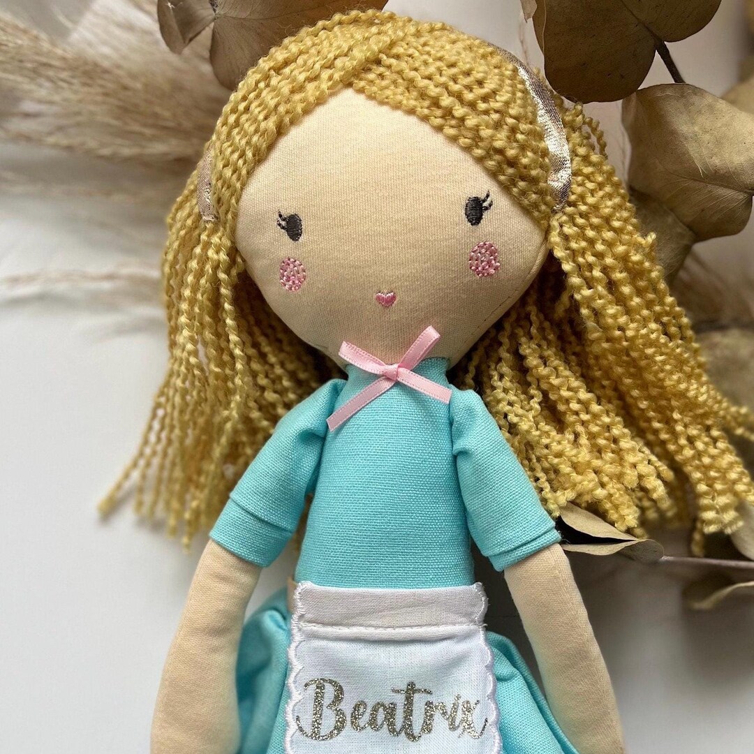 Adorable Personalised Soft Body Doll, Pink/blue, Customised Rag Doll ...