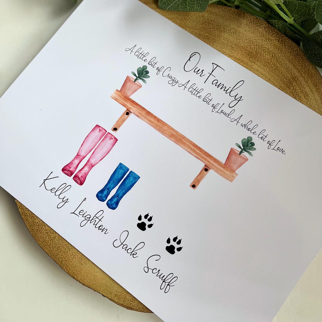 Welly Boot Family Print,our Family Personalised Print, Welly Print ...