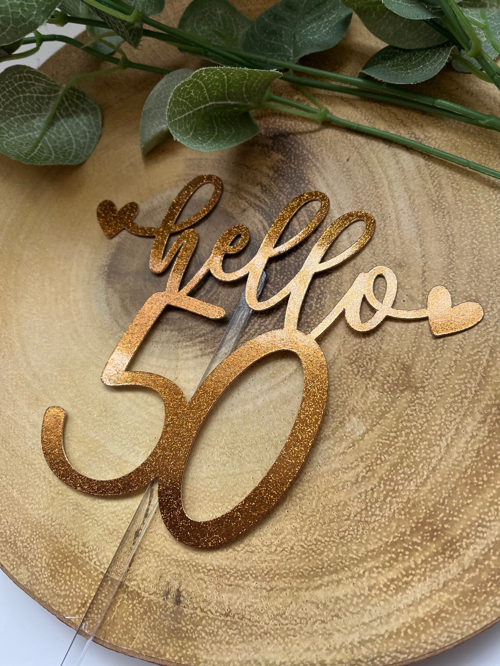 Hello 50 Cake Topper, 50th Cake Topper, Birthday Cake Topper, Cake ...